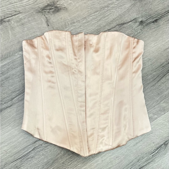 Zara | Tops | Zara Satin Effects Corset Top Sz S | Poshmark